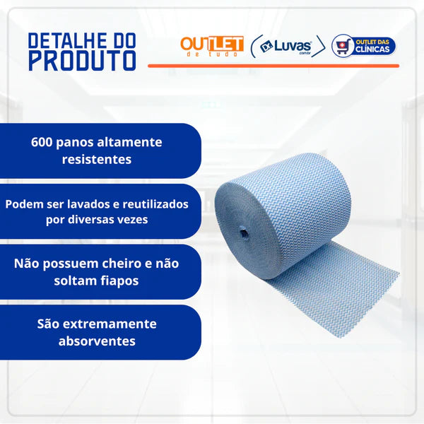 Pano Multiuso 20cm x 240m Azul - Nobre