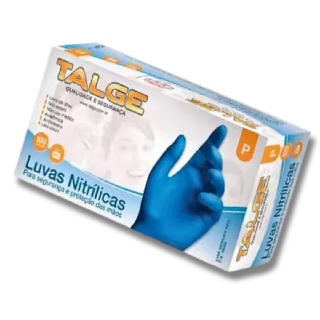 Luva Nitrilica Azul Sem Pó 100un - Talge